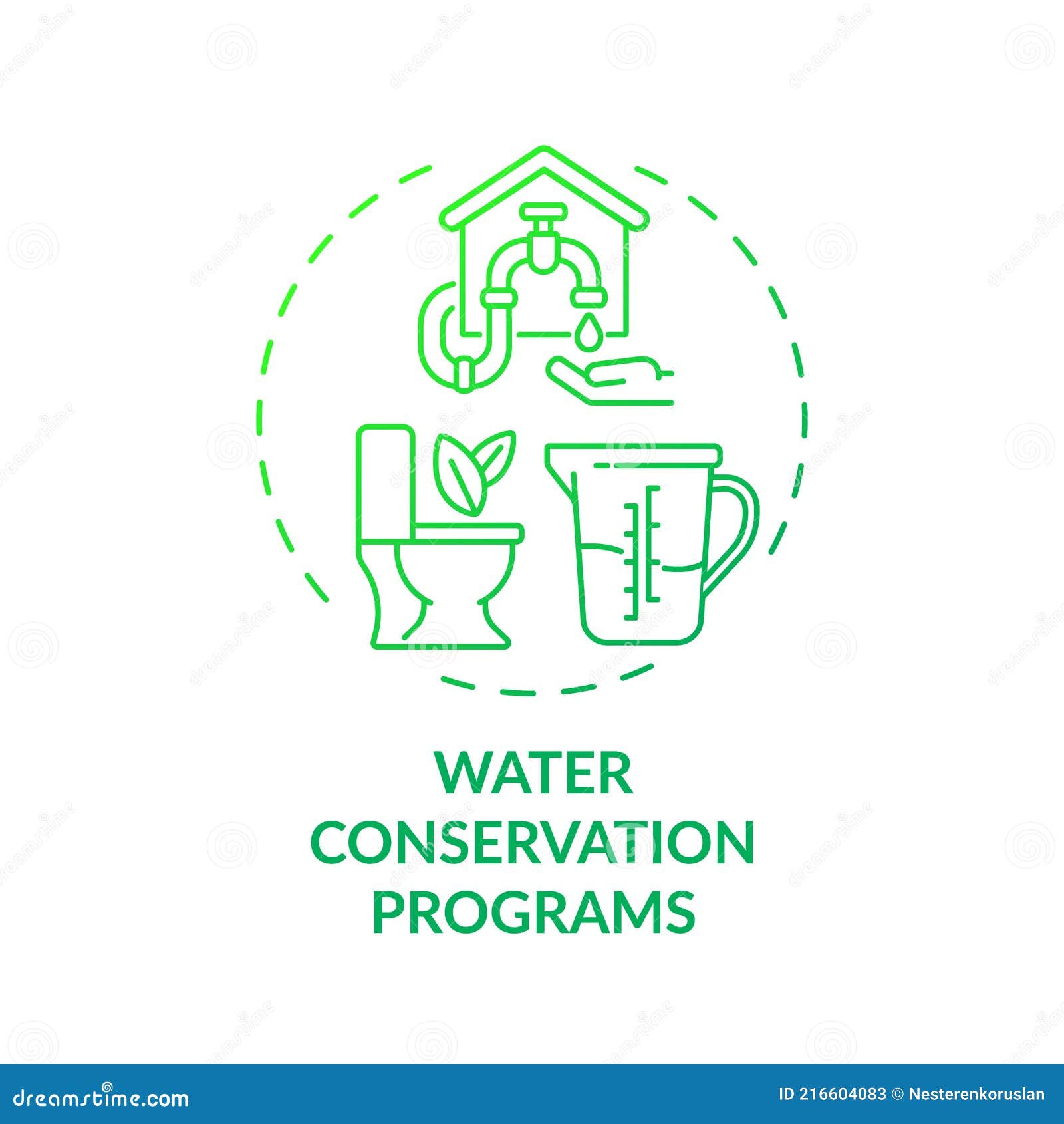 Water Conservation Programs Concept Icon Stock Vector - Illustration of ...