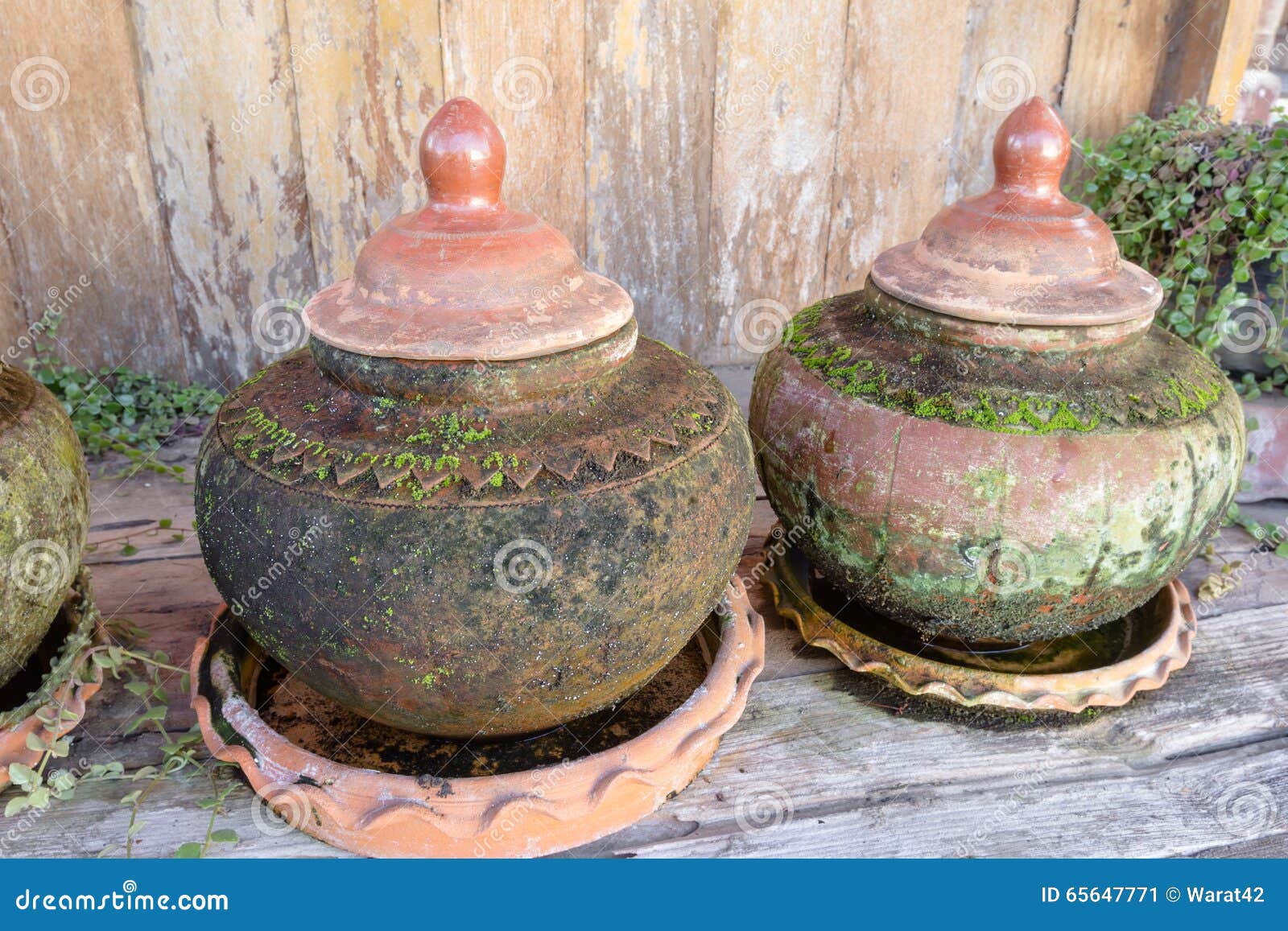Water Container Jars of the Ancient Thai Stock Image - Image of pottery ...