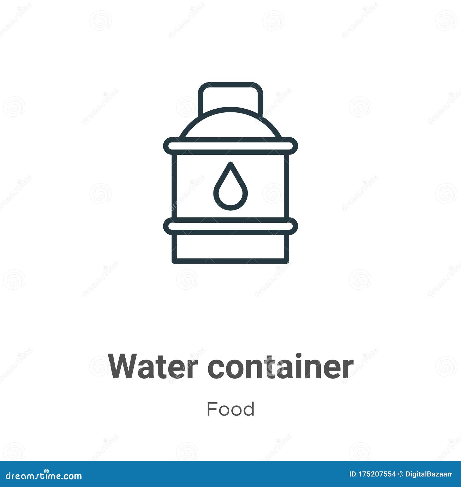 Water Container Outline Vector Icon. Thin Line Black Water Container ...