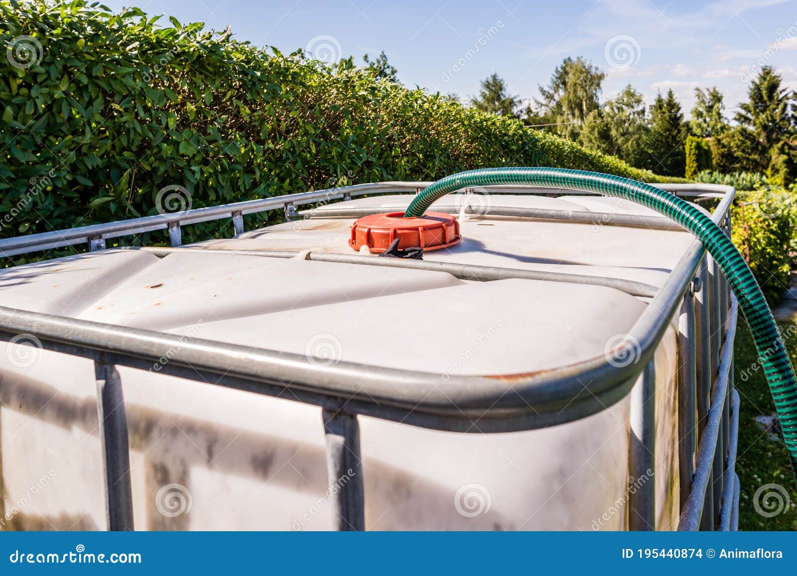 Water Container for the Temporary Water Supply Stock Photo - Image of ...