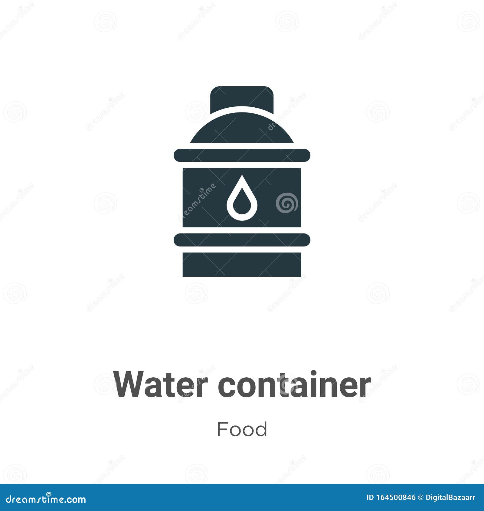 Water Container Vector Icon on White Background. Flat Vector Water ...
