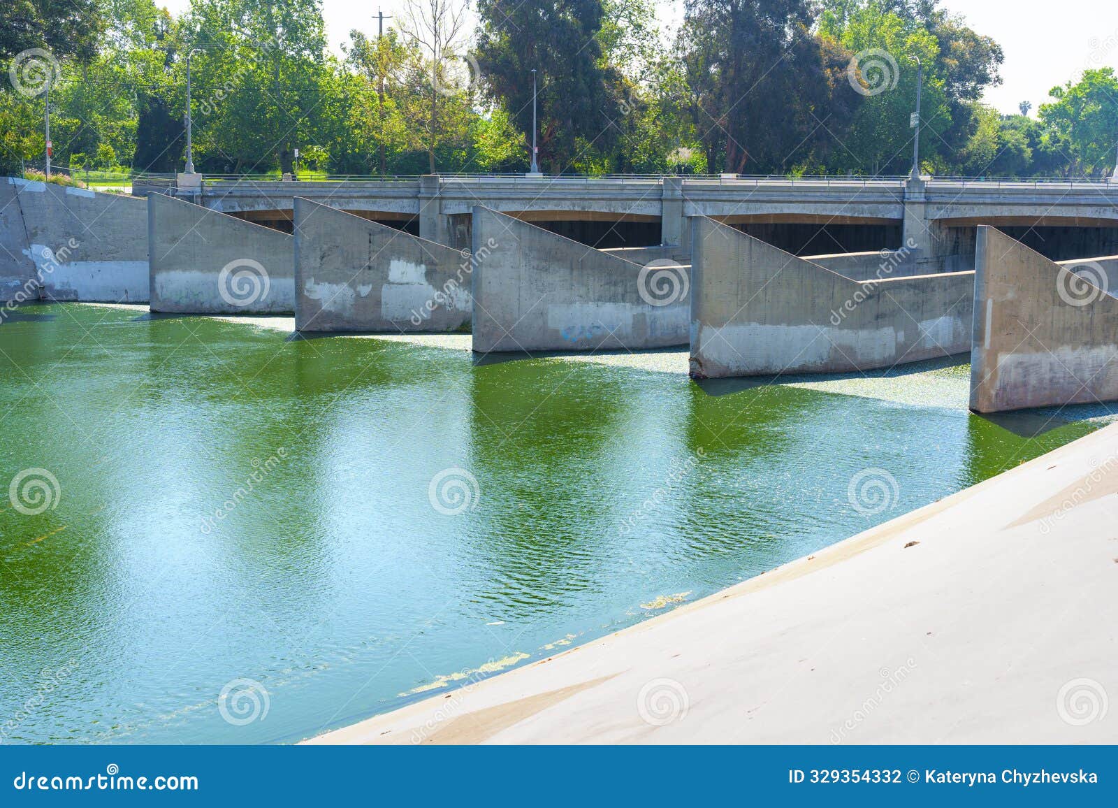 Water Control Structures on Los Angeles River in Elysian Valley Stock ...