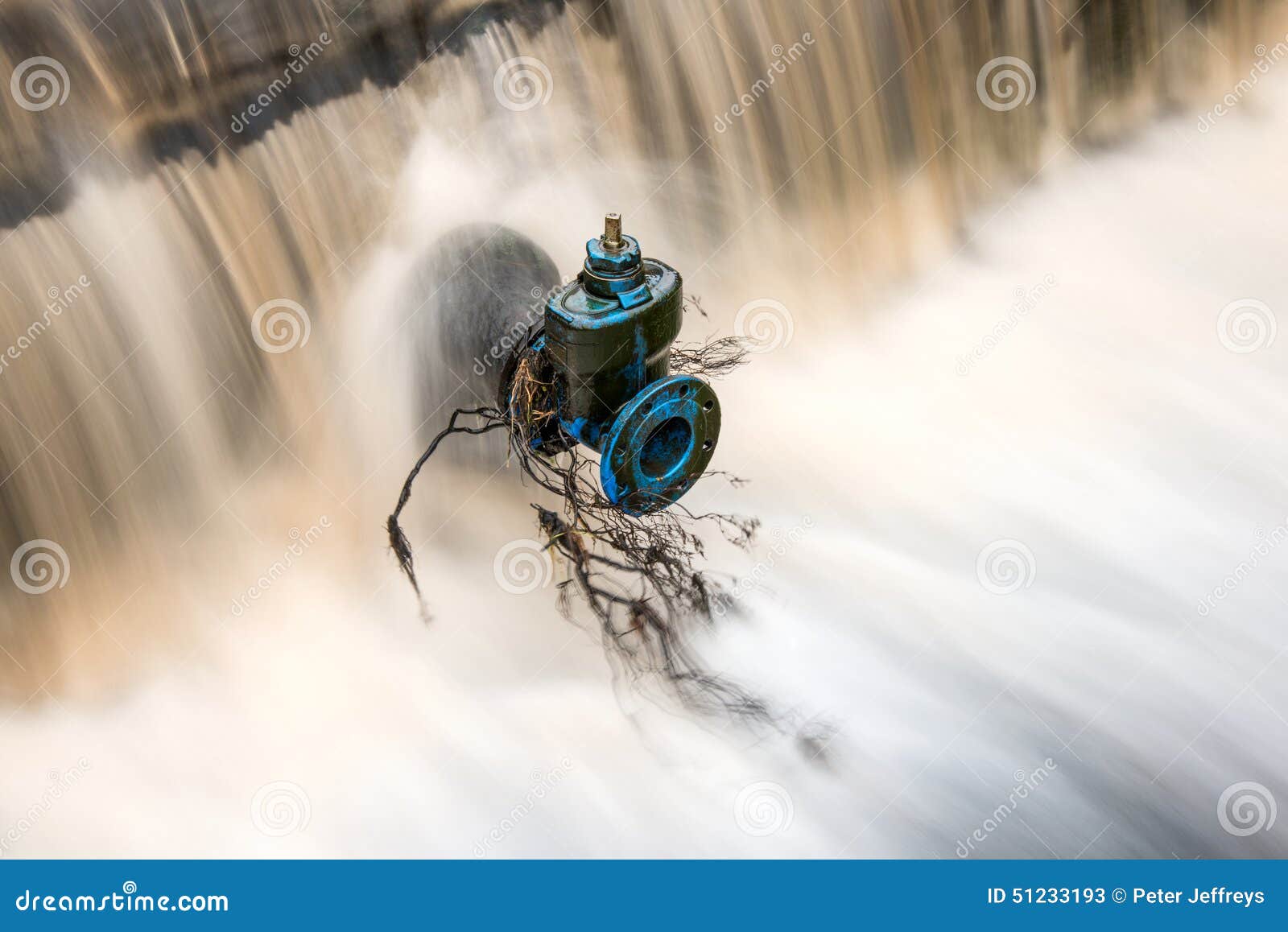 Overflowing Outlet Valve Of A Concrete Circular Tank Constructed In The ...