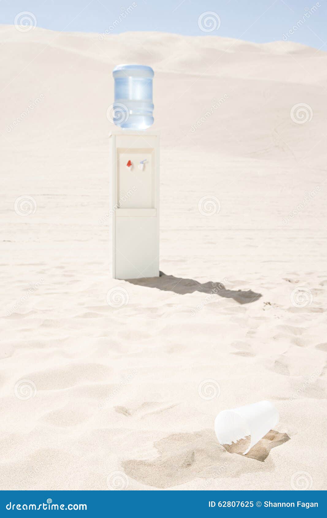 Water cooler in the desert stock image. Image of comparison - 62807625