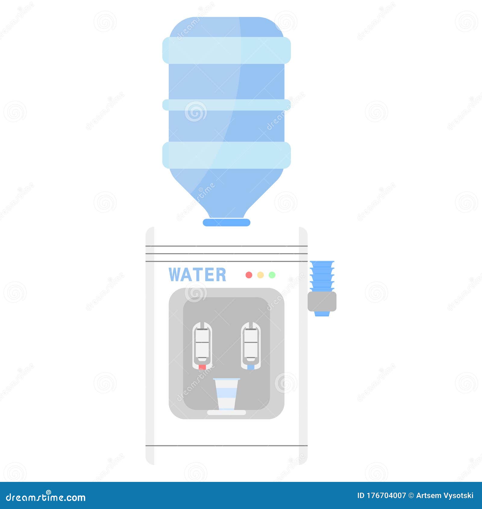 Water Cooler with Plastic Bottle. Water Dispenser . Vector Illustration ...