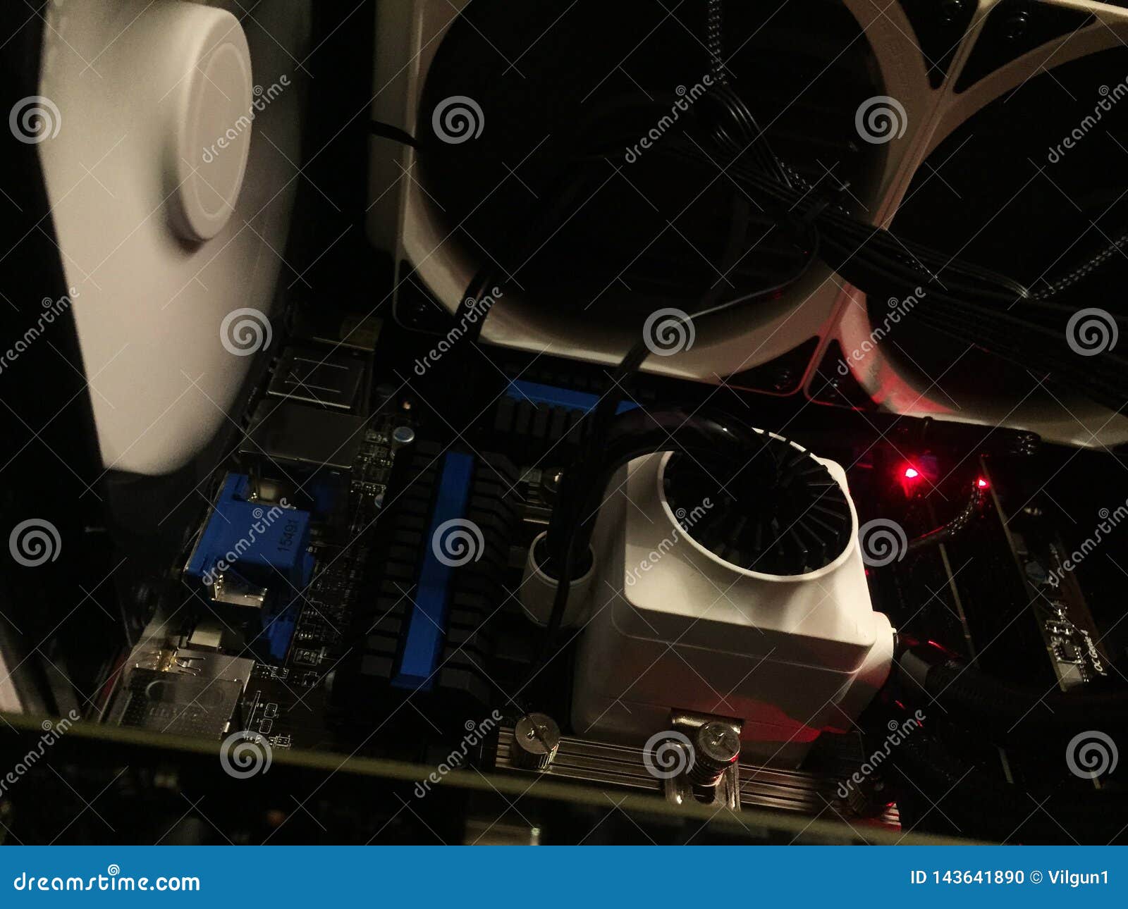 Water Cooling of the Personal Computer. Interior Details and Close-up ...