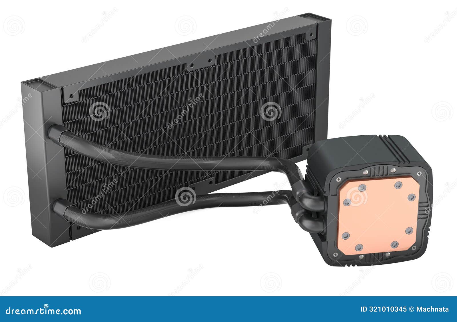 Water Cooling System without Fans. 3D Rendering Stock Illustration ...