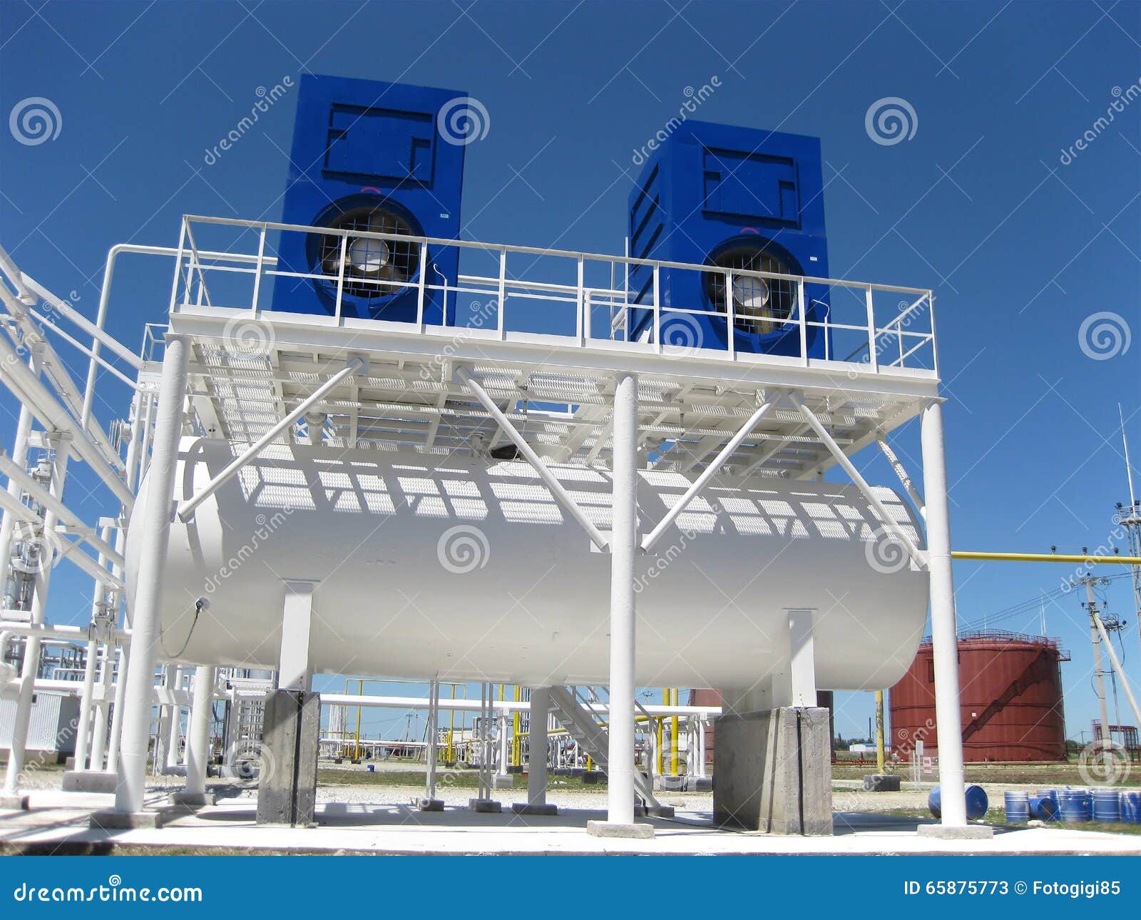 Water cooling tower stock image. Image of crude, kerosene - 65875773