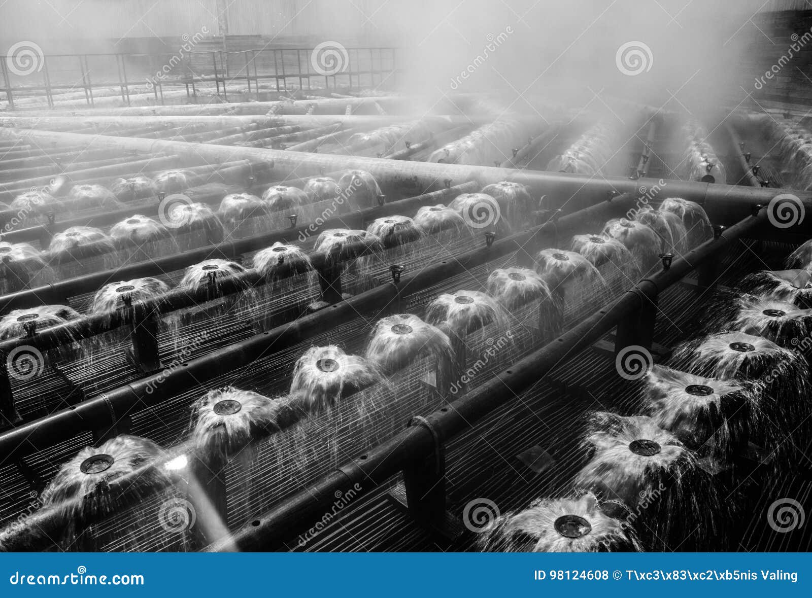 Water Cooling Tower Spray Heads Stock Photo - Image of metal, heads ...
