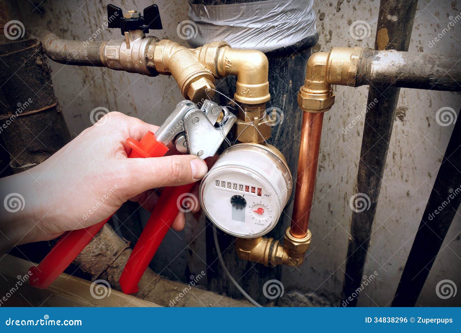 Water Counter Installed In Residential Buildings Royalty-Free Stock ...