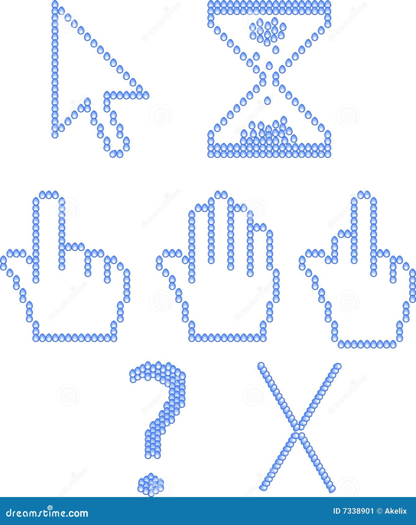 Water coursors stock vector. Illustration of cursor, blue - 7338901