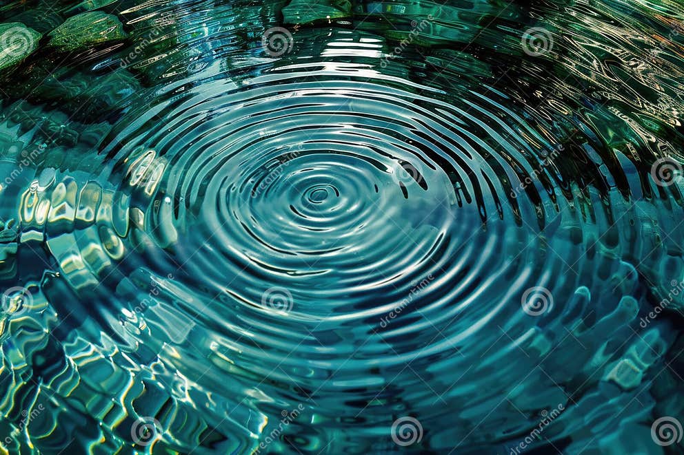 Water Creates Lovely Ripples and Waves Under Turquoise Light, Offering ...