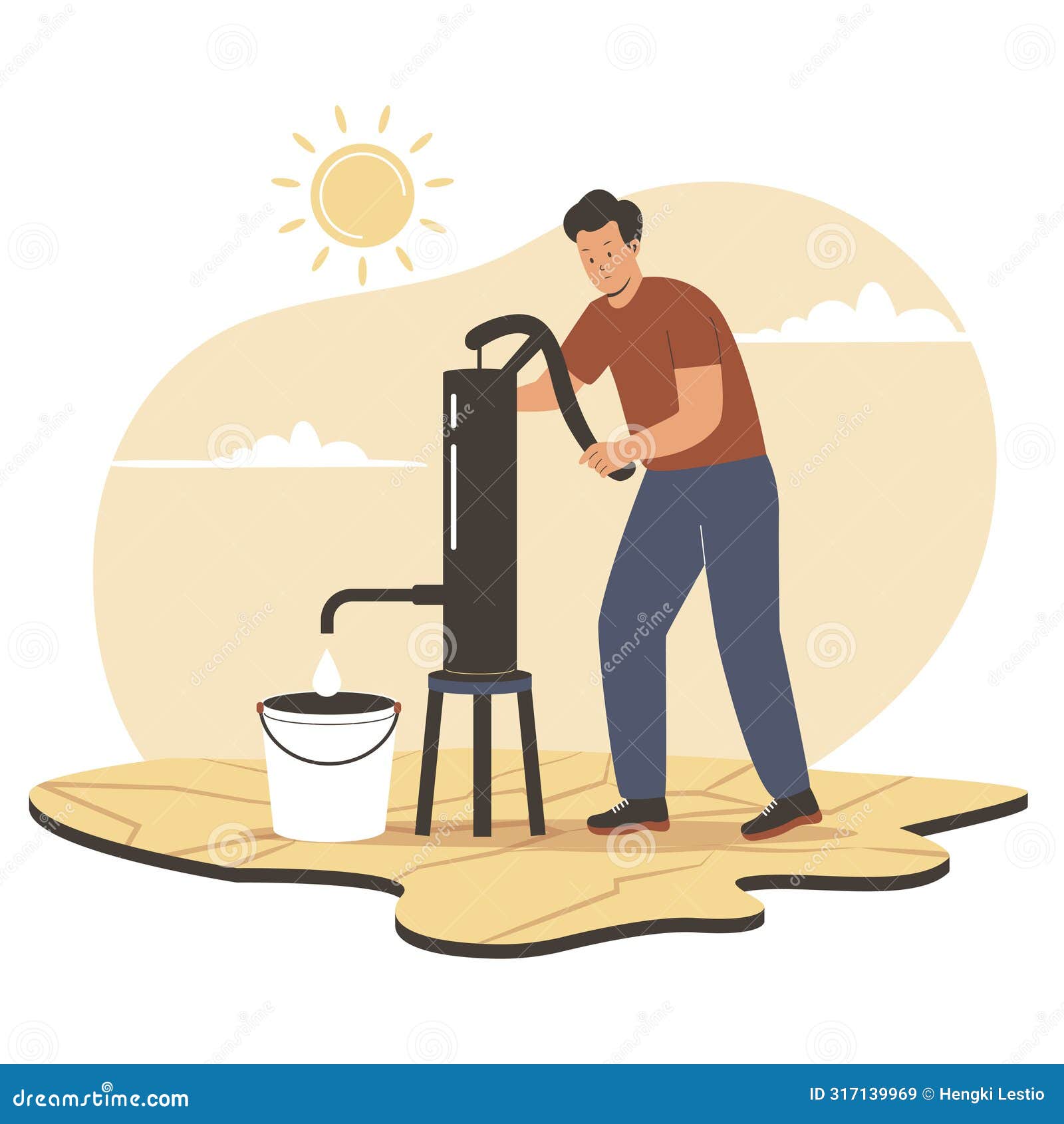 Water Crisis Illustration Concept Stock Vector - Illustration of ...