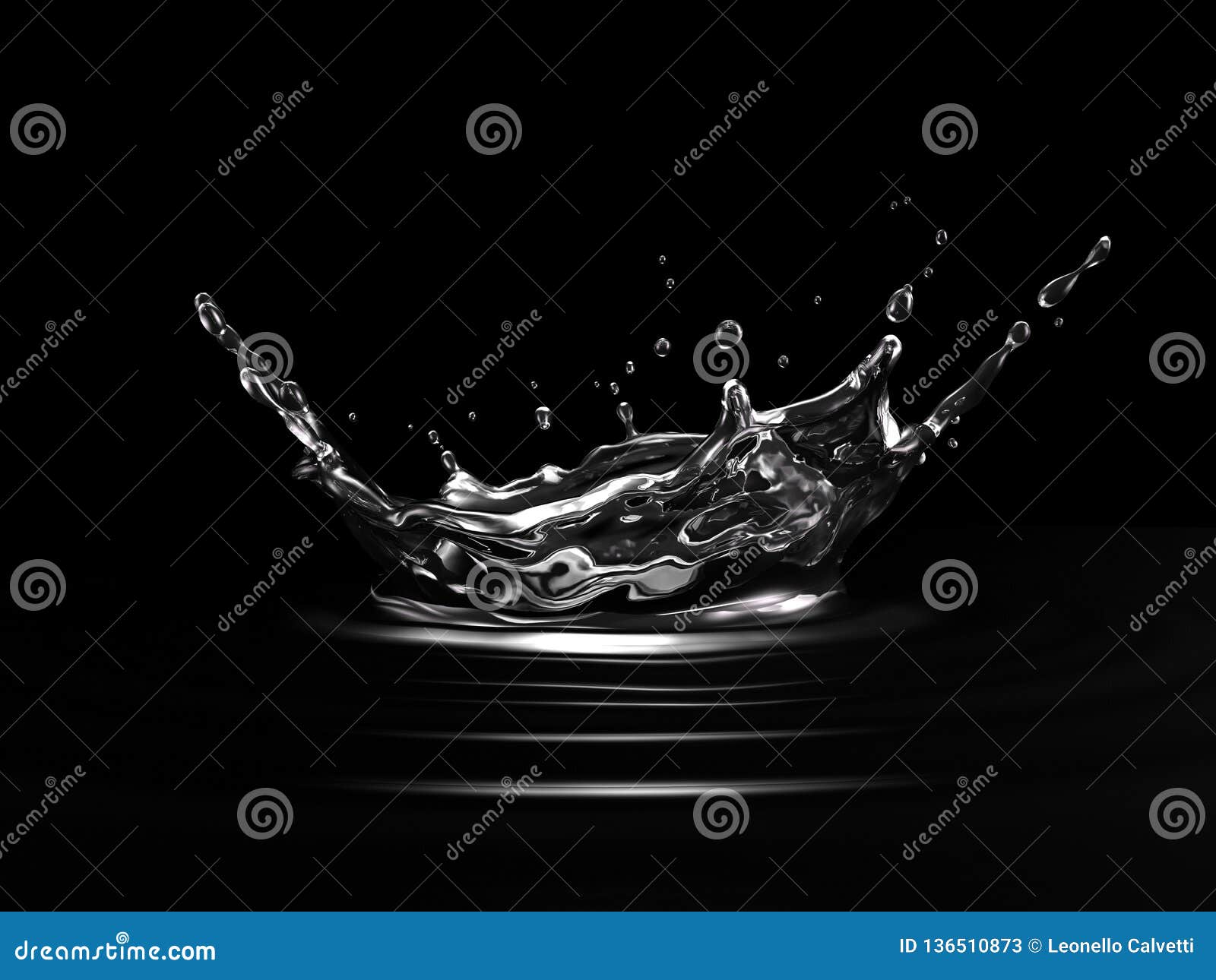 Crown Splash Of Liquid Cream. Realistic 3d Render Splash Of White ...