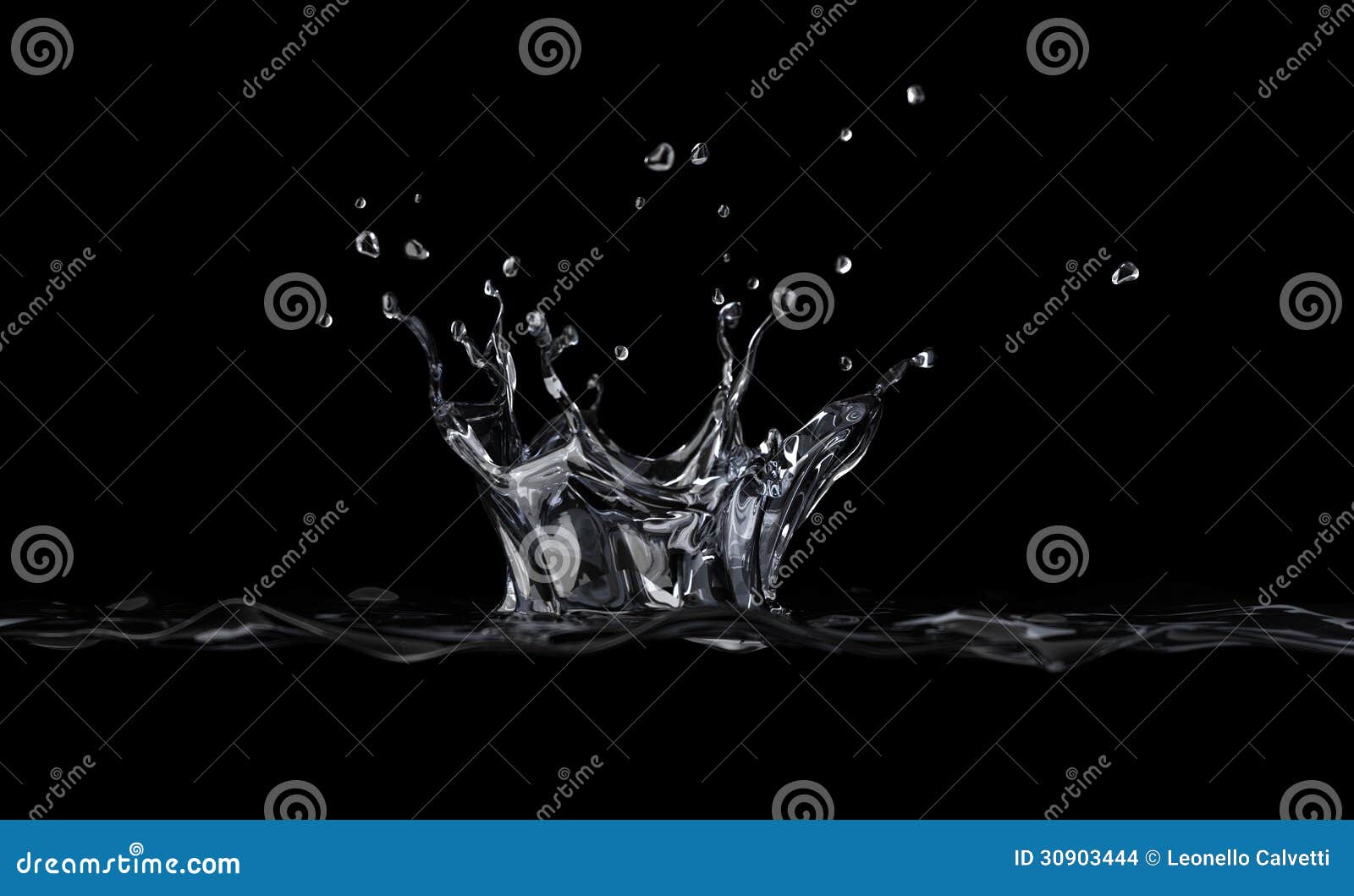 Big Water Crown Splash With High Surface Tension Royalty-Free Stock ...