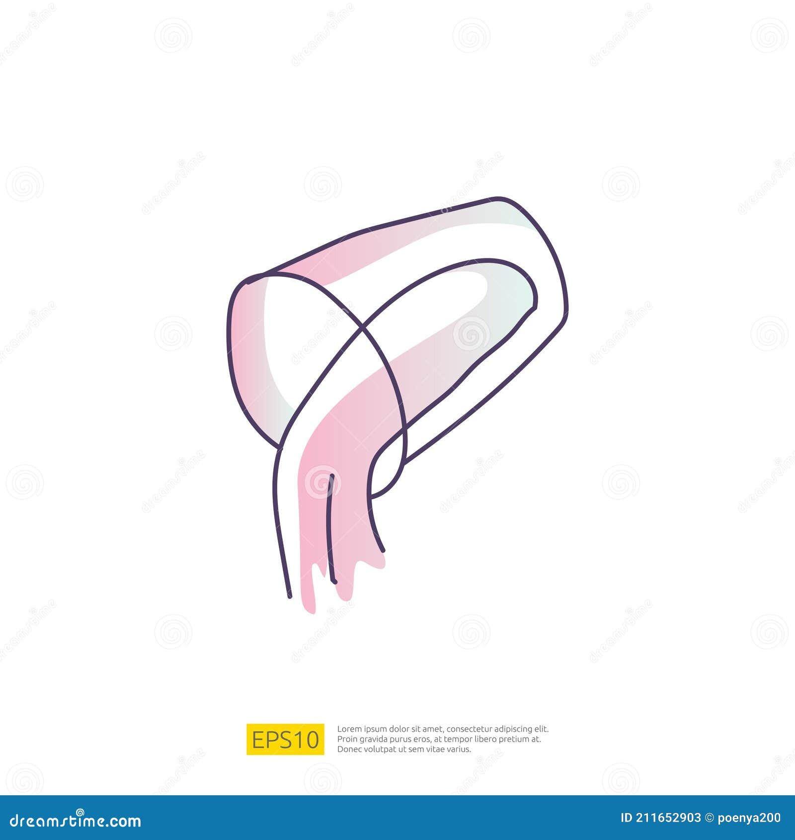 Water Cup Doodle Icon for Cooking Concept. Gradient Fill Line Sign ...