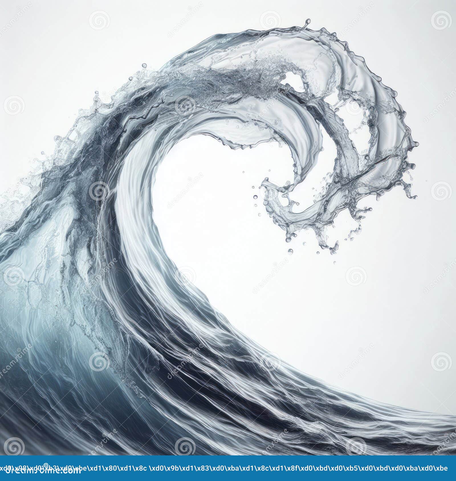 Water Curved Wave on White Background. Ai Generative Stock Illustration ...
