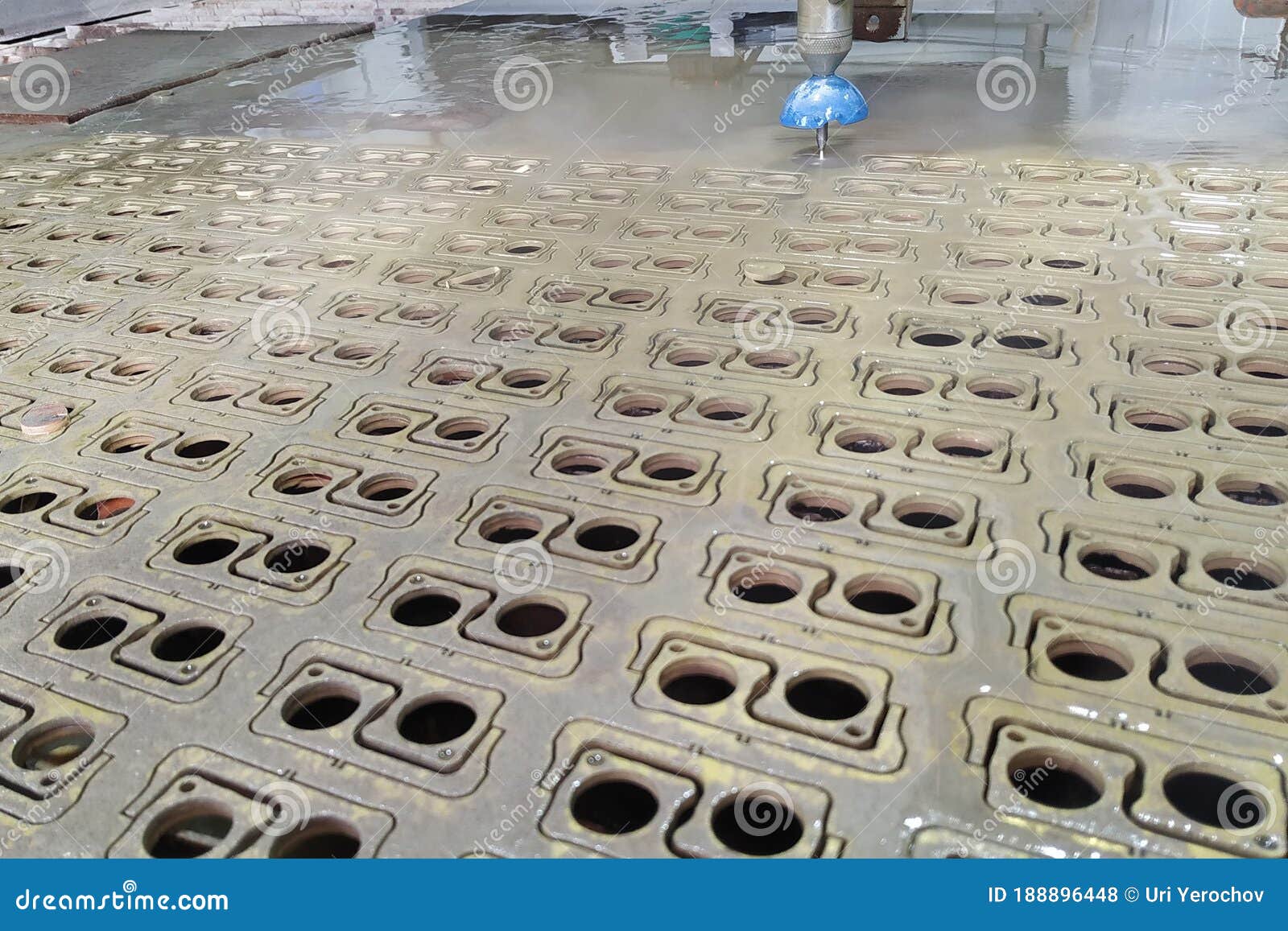 Water Cutting of Metal on a CNC Machine Stock Photo - Image of water ...