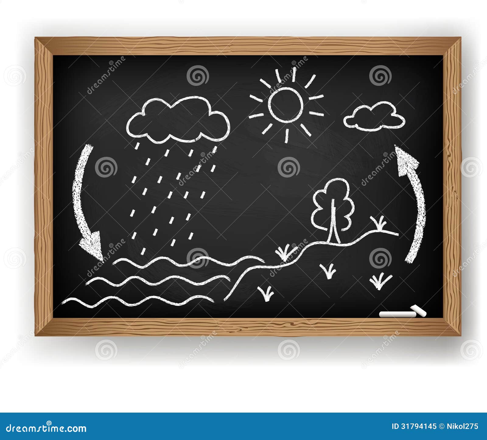 Hydrological Cycle Icon, The Water Cycle Vector Illustration ...