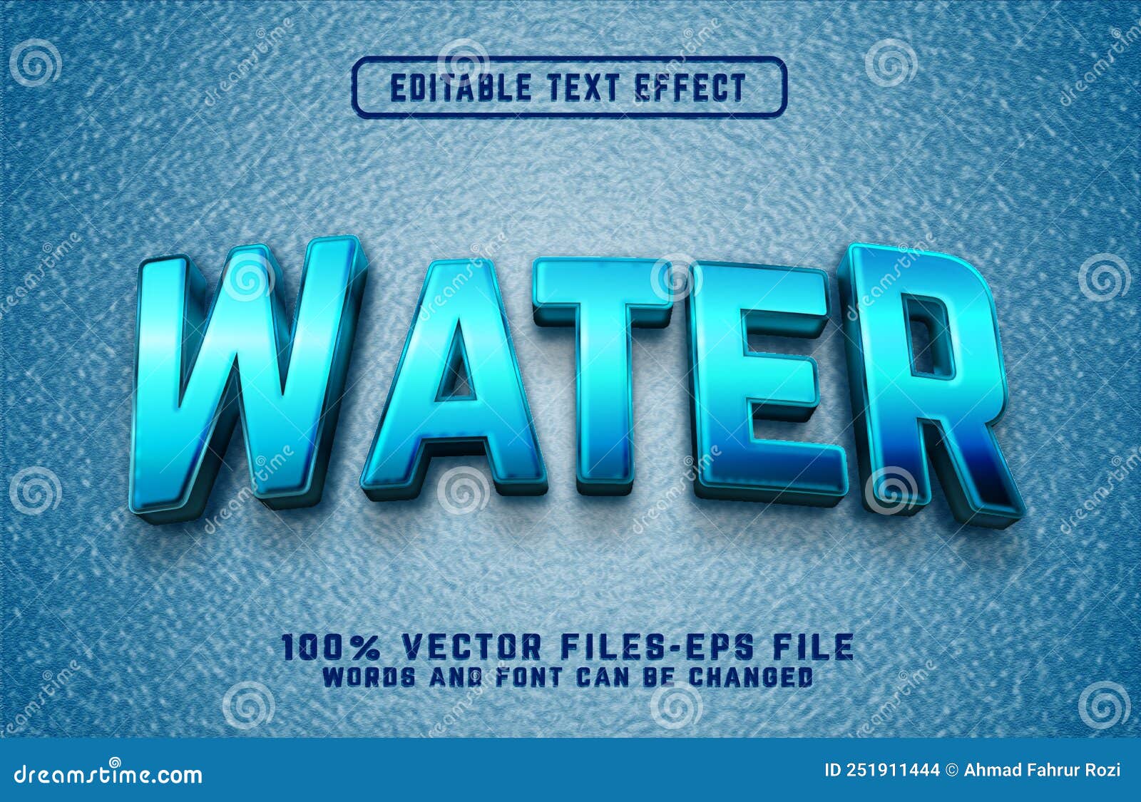 Water 3d Text Effect Premium Vectors Stock Vector - Illustration of ...