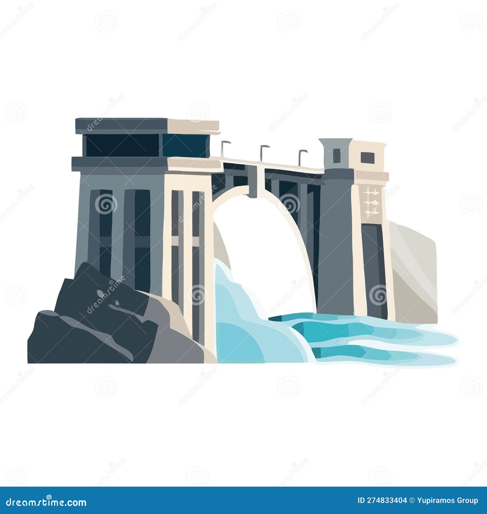 Water Dam Architecture Modern Design Stock Vector - Illustration of ...