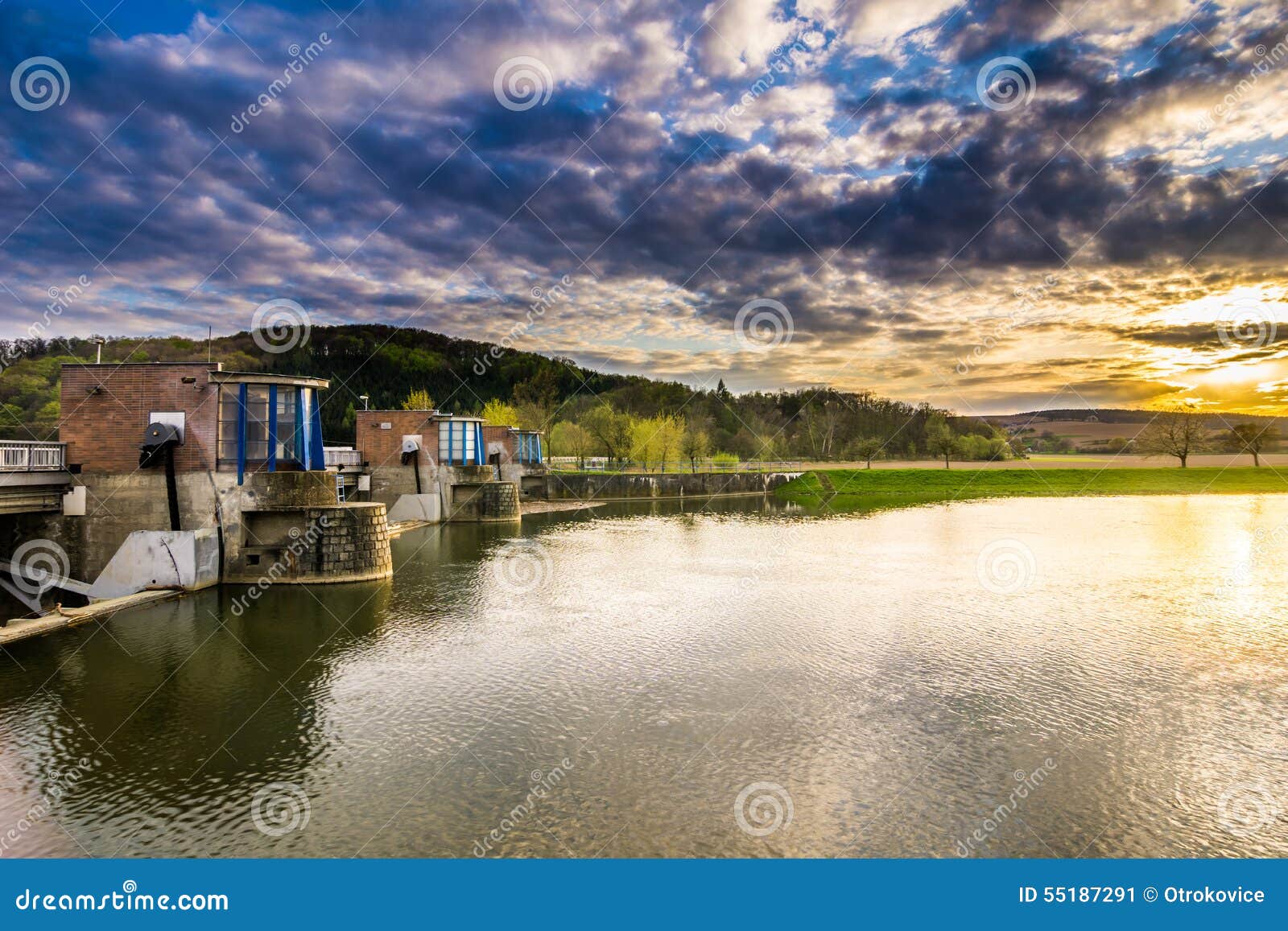 Water dam stock image. Image of aqua, wall, green, treatment - 55187291