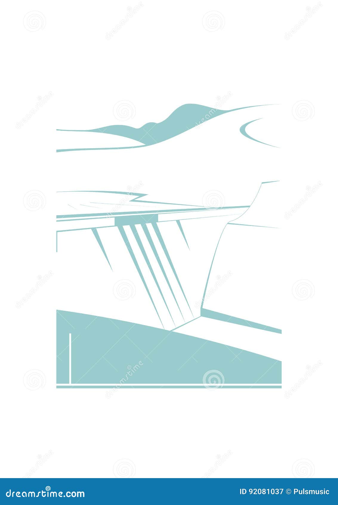Water dam stock vector. Illustration of vector, irrigation - 92081037