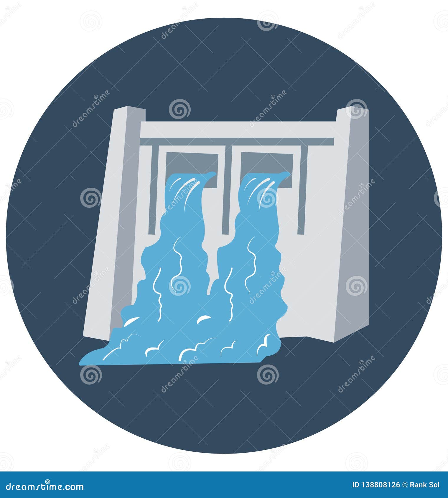 Water Dam Isolated Color Vector Icon that Can Be Easily Modified or ...