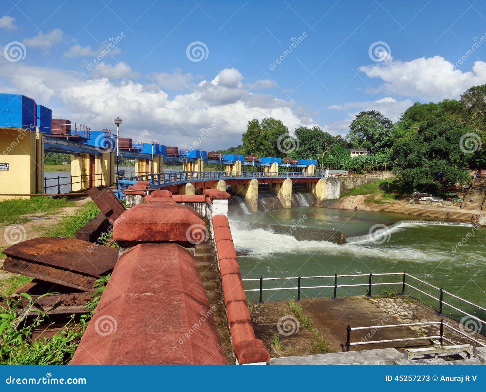 Water Dam Landscape stock image. Image of flow, britain - 45257273