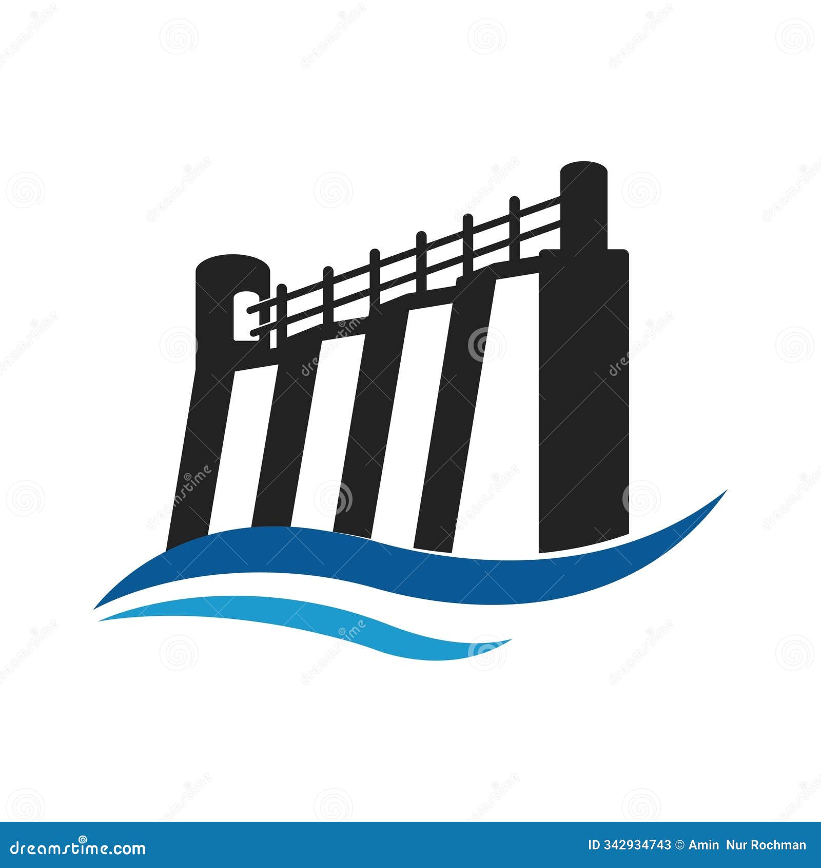Water Dam Logo Icon,illustration Design Stock Illustration ...