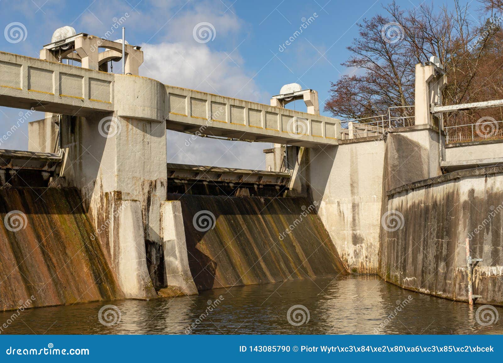 A Water Dam on a Small River. Hydrotechnical Construction for Leveling ...