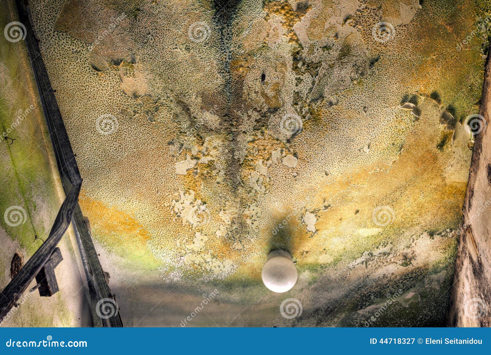 Water damaged ceiling stock image. Image of stains, decay - 44718327