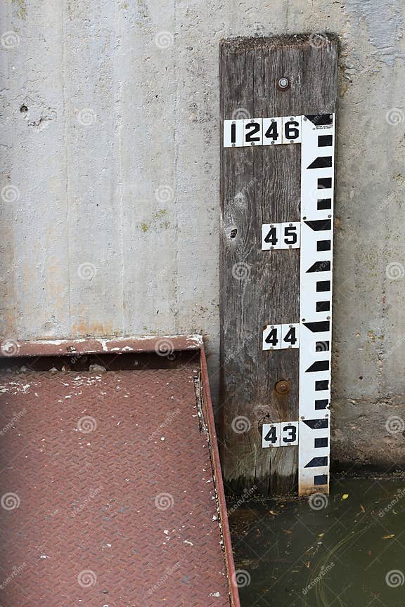 Water Depth Gauge stock image. Image of gauge, levels - 181704117