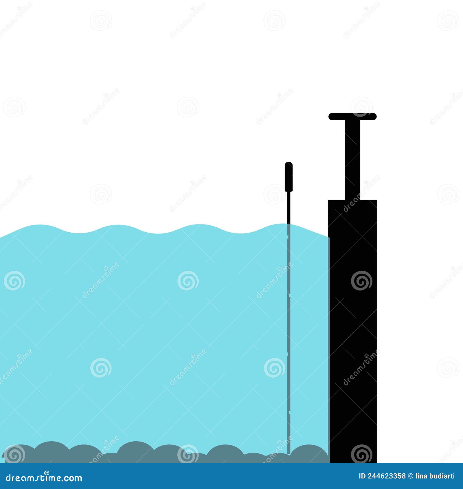 Water depth measure icon stock illustration. Illustration of icon ...