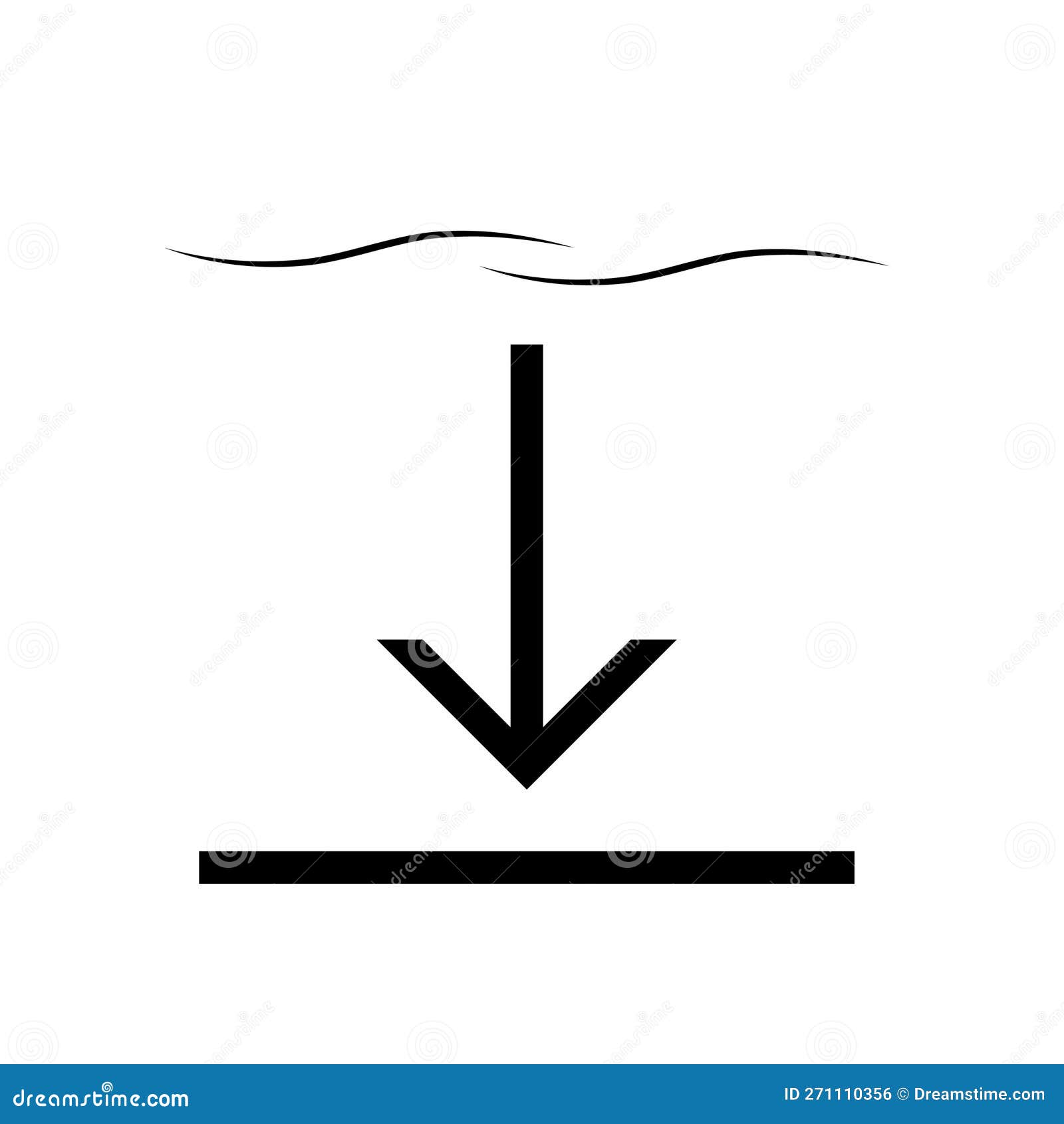 Water Depth Icon, Measure the Depth of Shallow Waters Vector Stock ...
