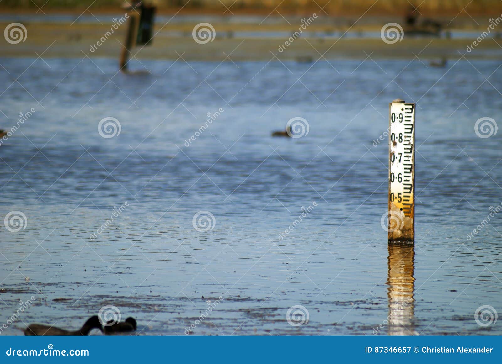 Water depth indicator stock image. Image of outdoors - 87346657