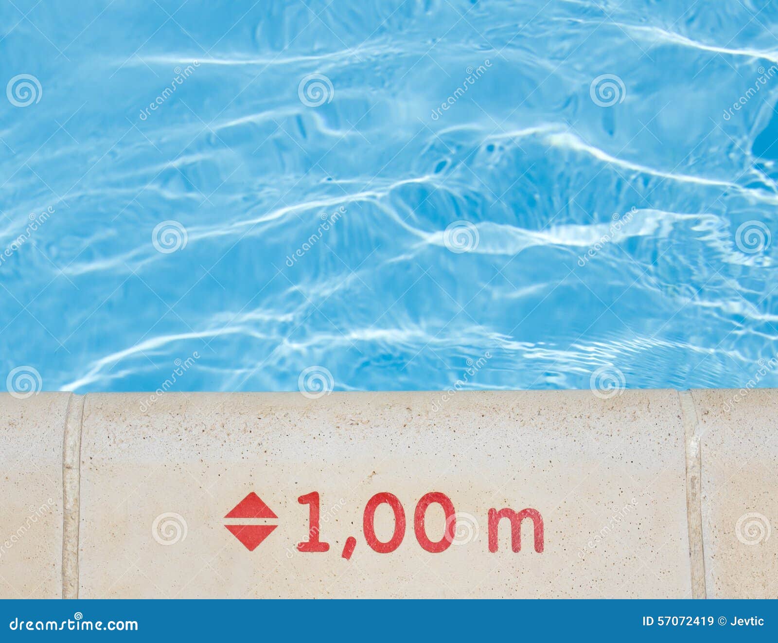 Water Depth Mark on Pool Edge Stock Image - Image of cooling, remind ...