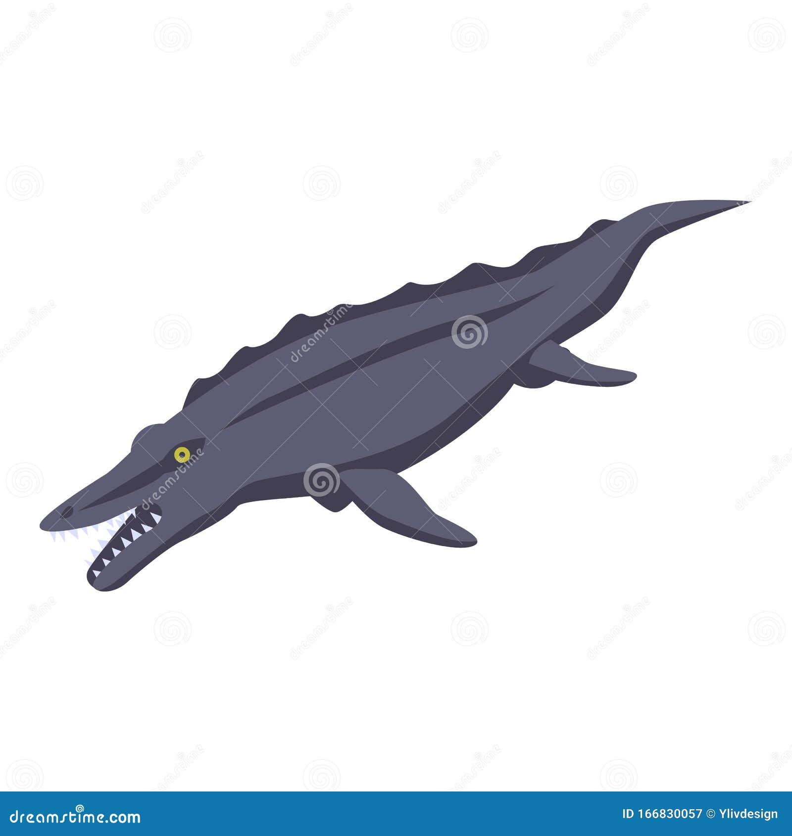 Water Dinosaur Mosasaur Cartoon Background Seamless Wallpaper Vector ...
