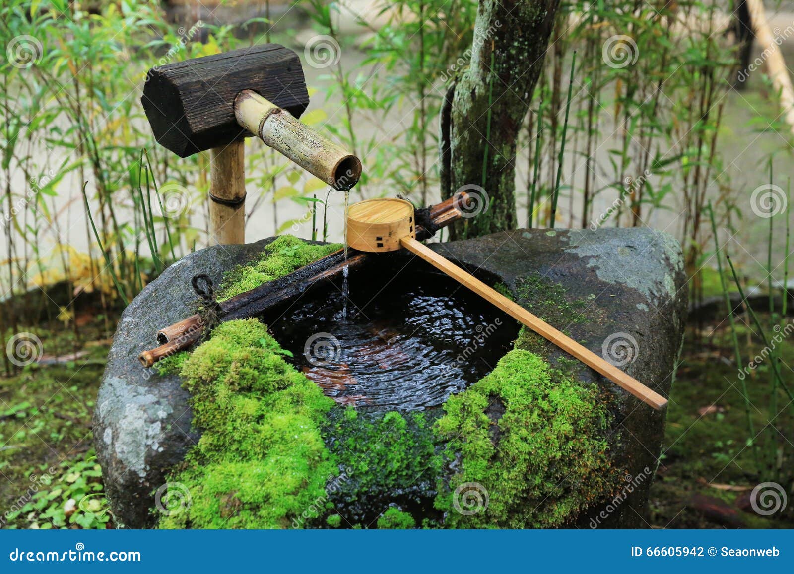 Water Dipper at the Japanese Temple Stock Photo - Image of scoop ...