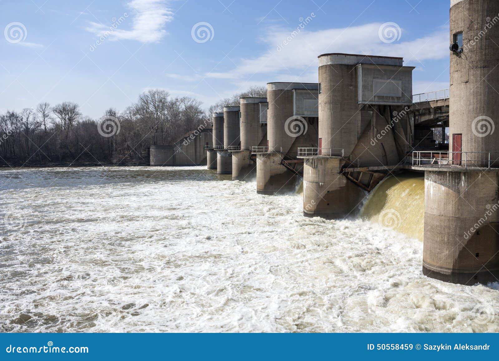 Water discharge at the dam stock image. Image of engineering - 50558459