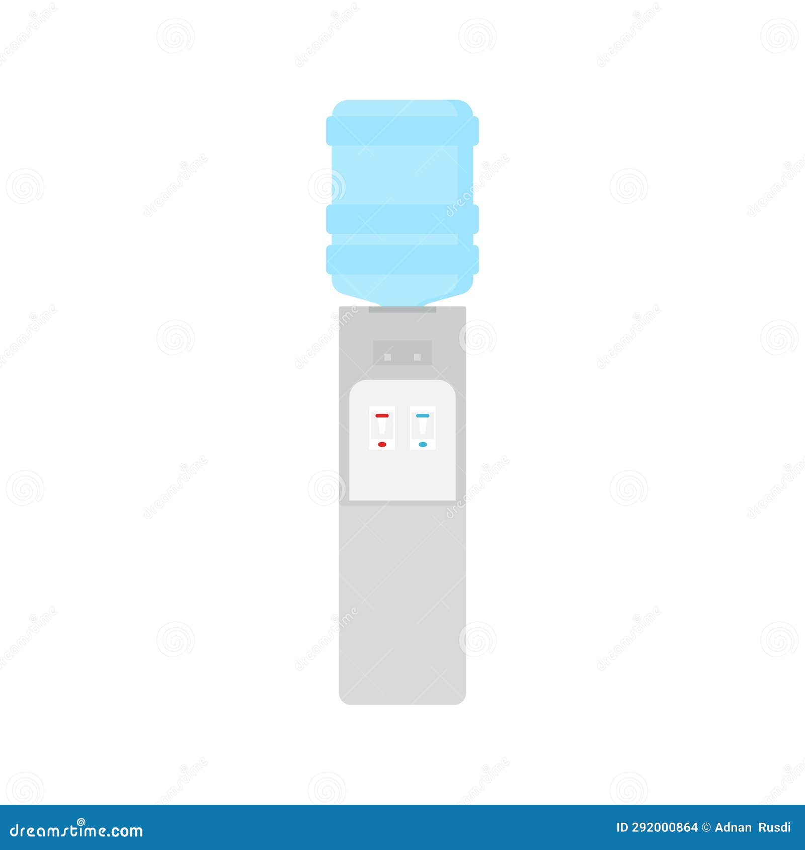 Water Dispenser Flat Design Vector Illustration. Desktop Water Cooler ...