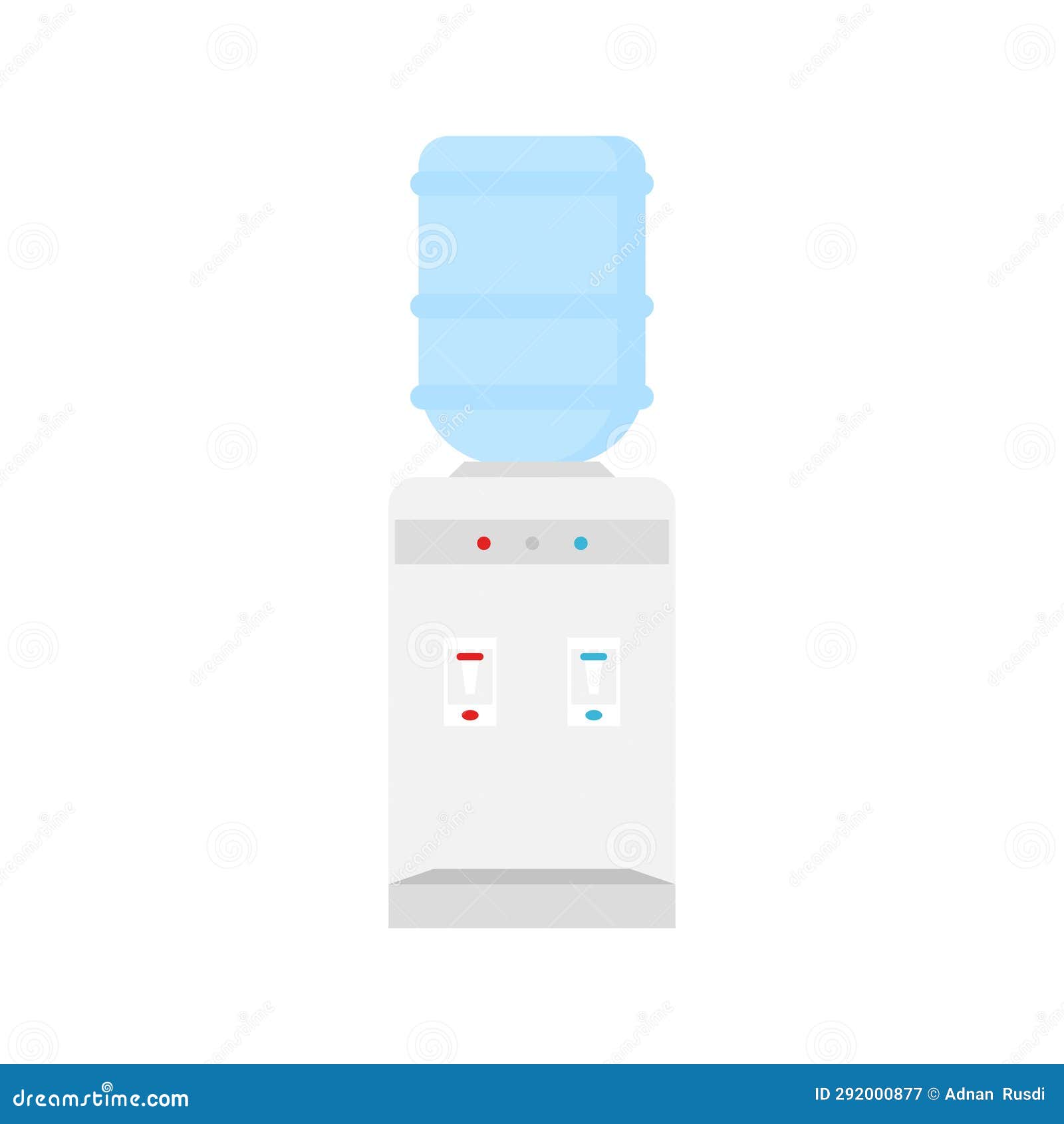 Water Dispenser Flat Design Vector Illustration. Desktop Water Cooler ...