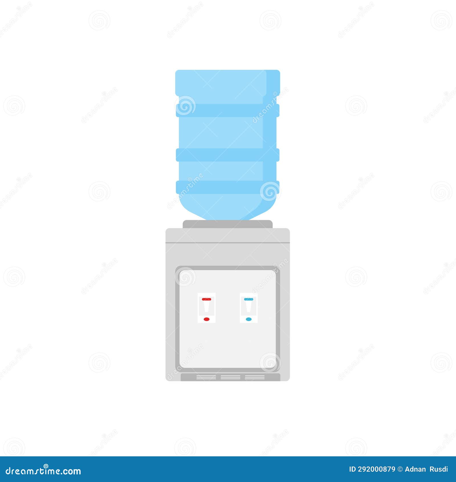Water Dispenser Flat Design Vector Illustration. Desktop Water Cooler ...
