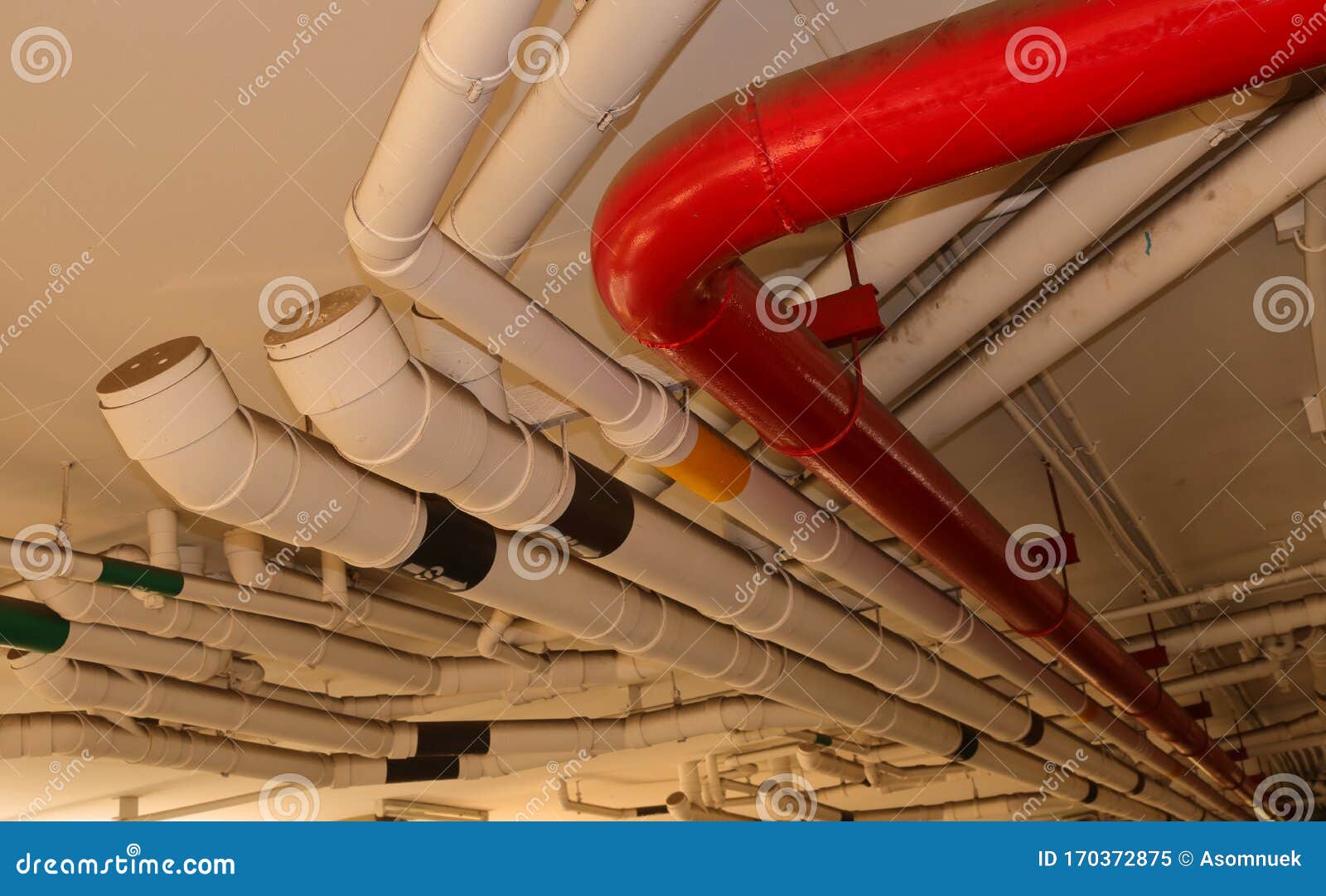Water distribution pipes stock image. Image of lines - 170372875