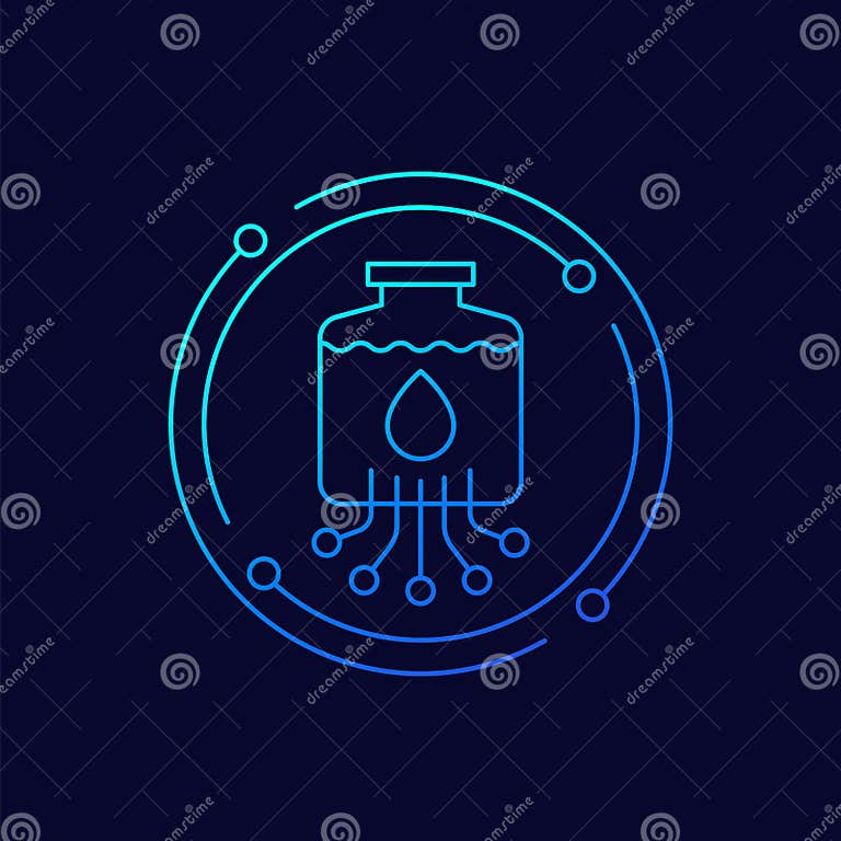 Water Distribution System Icon, Linear Design Stock Illustration ...
