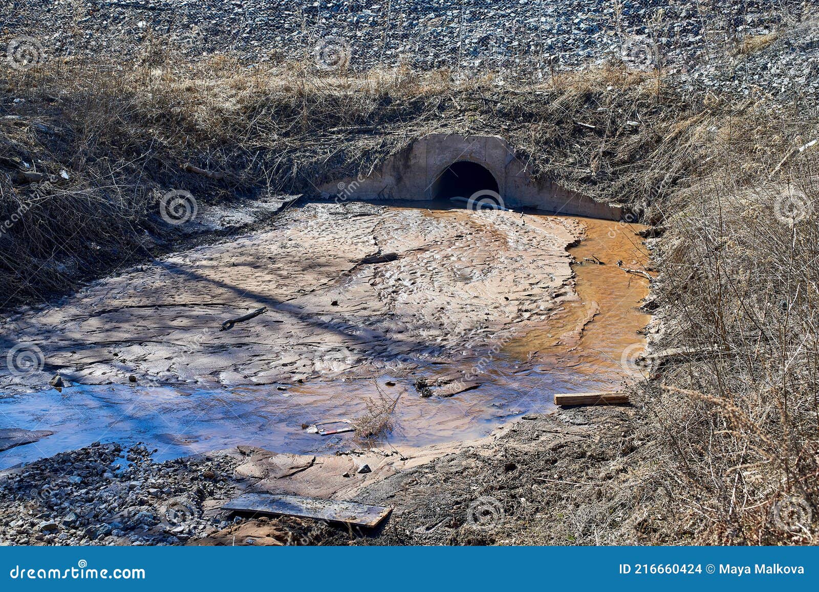 The Water Drainage System. Tunnel, Drain Stock Photo - Image of snow ...