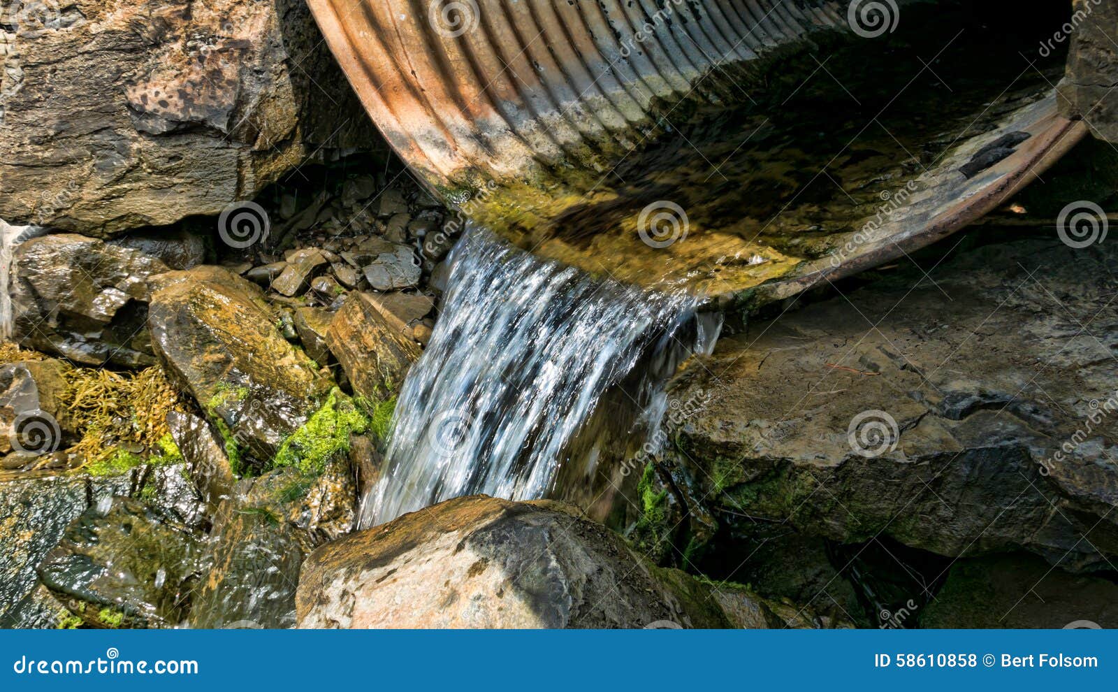 Water Draining from a Culvert Stock Photo - Image of rusty, culvert ...