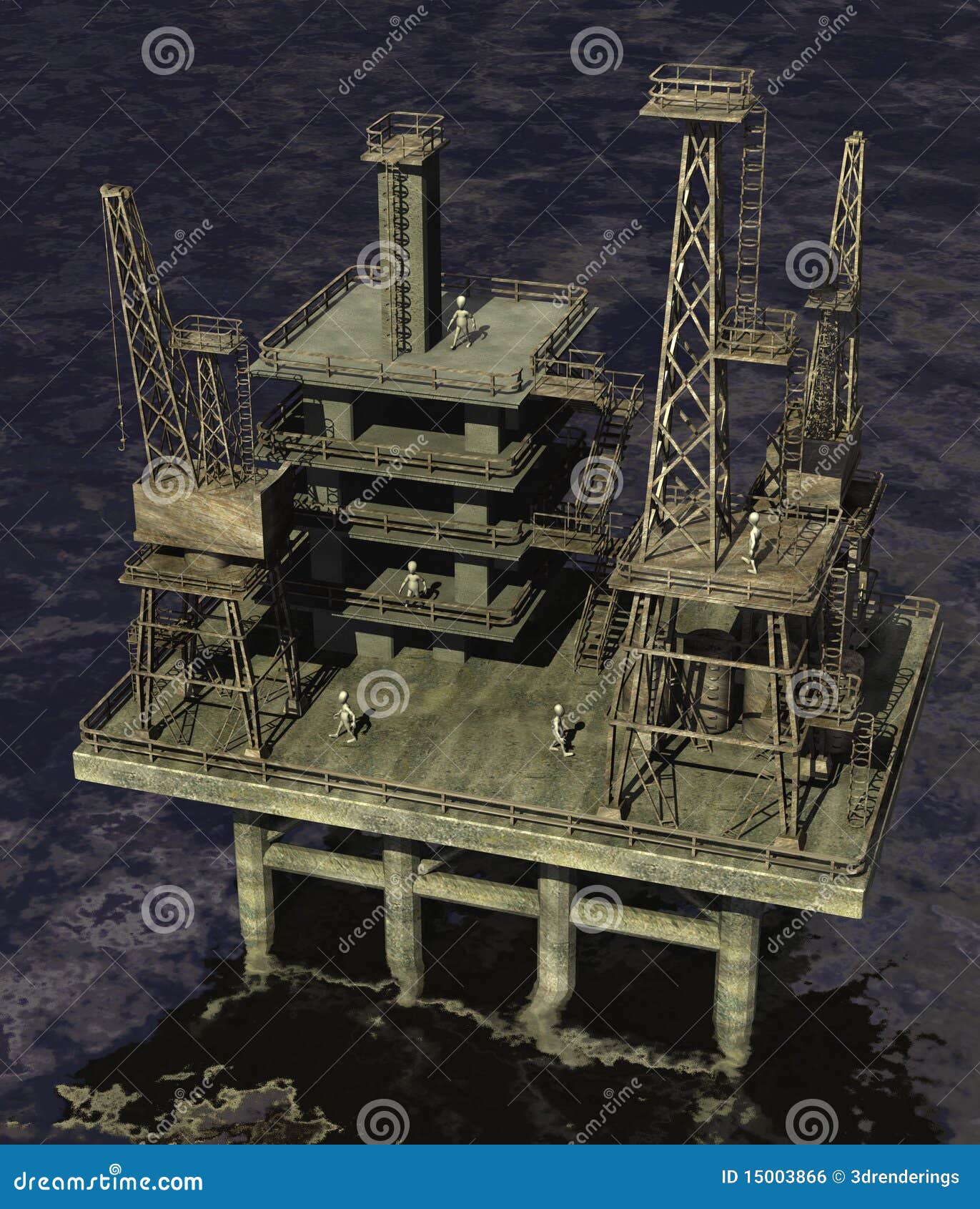 Water drilling rig stock illustration. Illustration of platform - 15003866