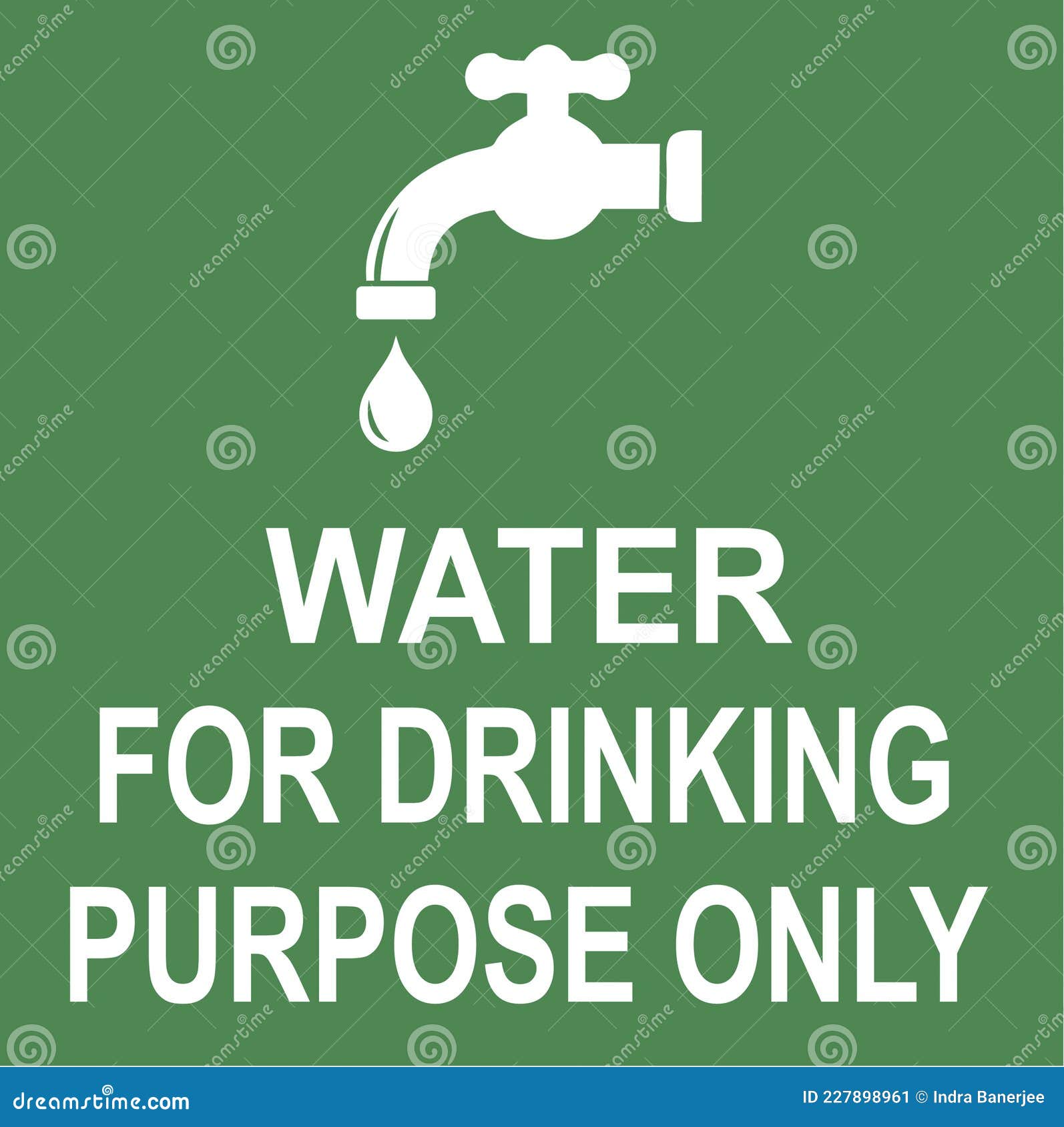 WATER for DRINKING PURPOSE only Stock Vector - Illustration of aqua ...