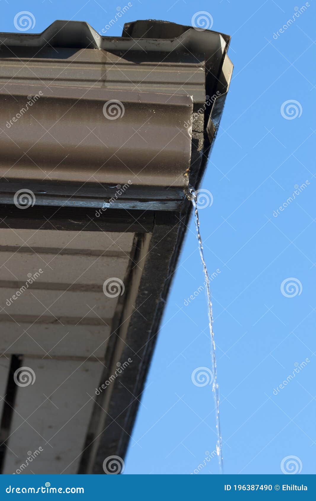 Water Dripping Down the Roof Stock Photo - Image of season, boards ...